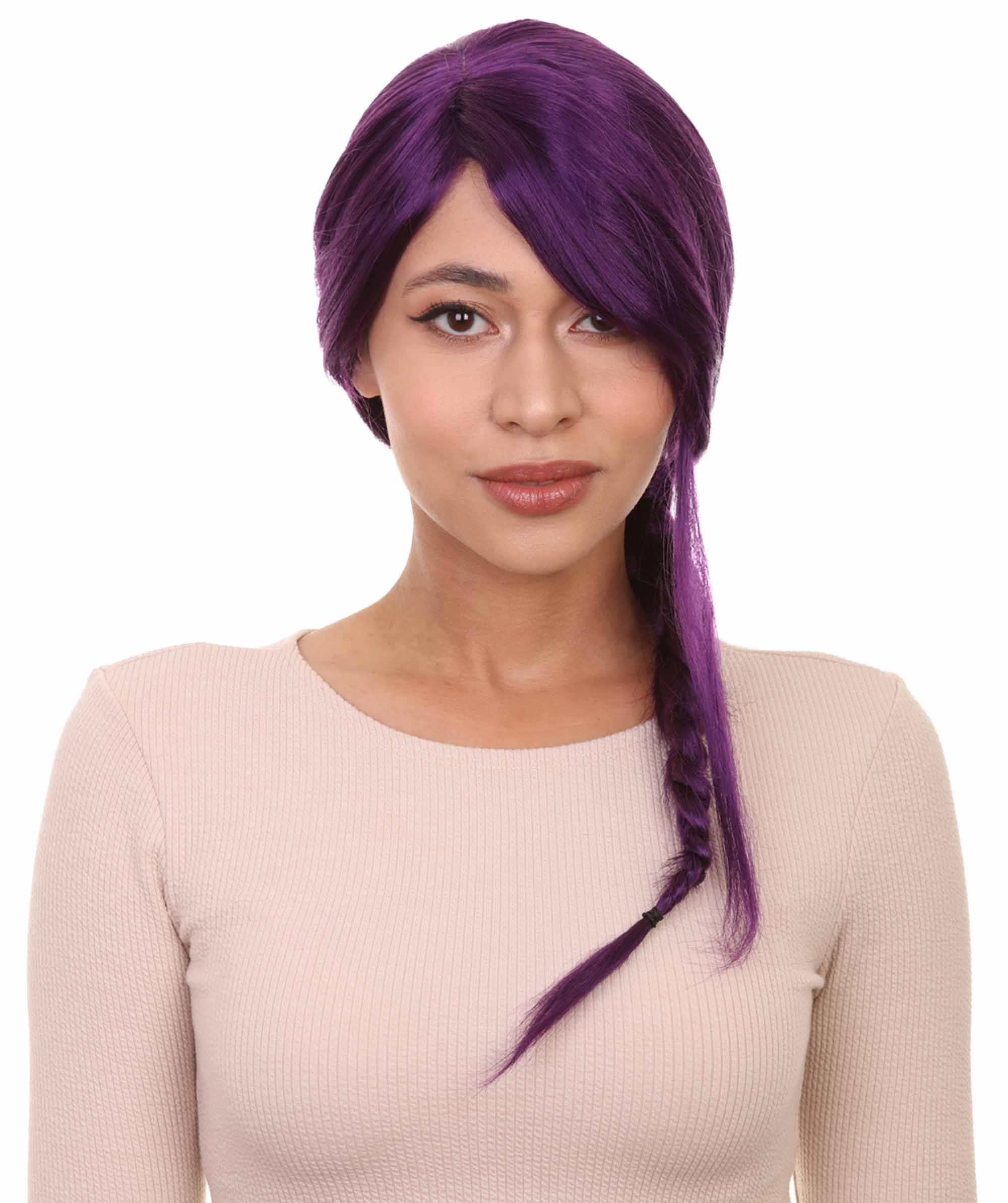 Side Parted Single Braided Wig | - HalloweenPartyOnline
