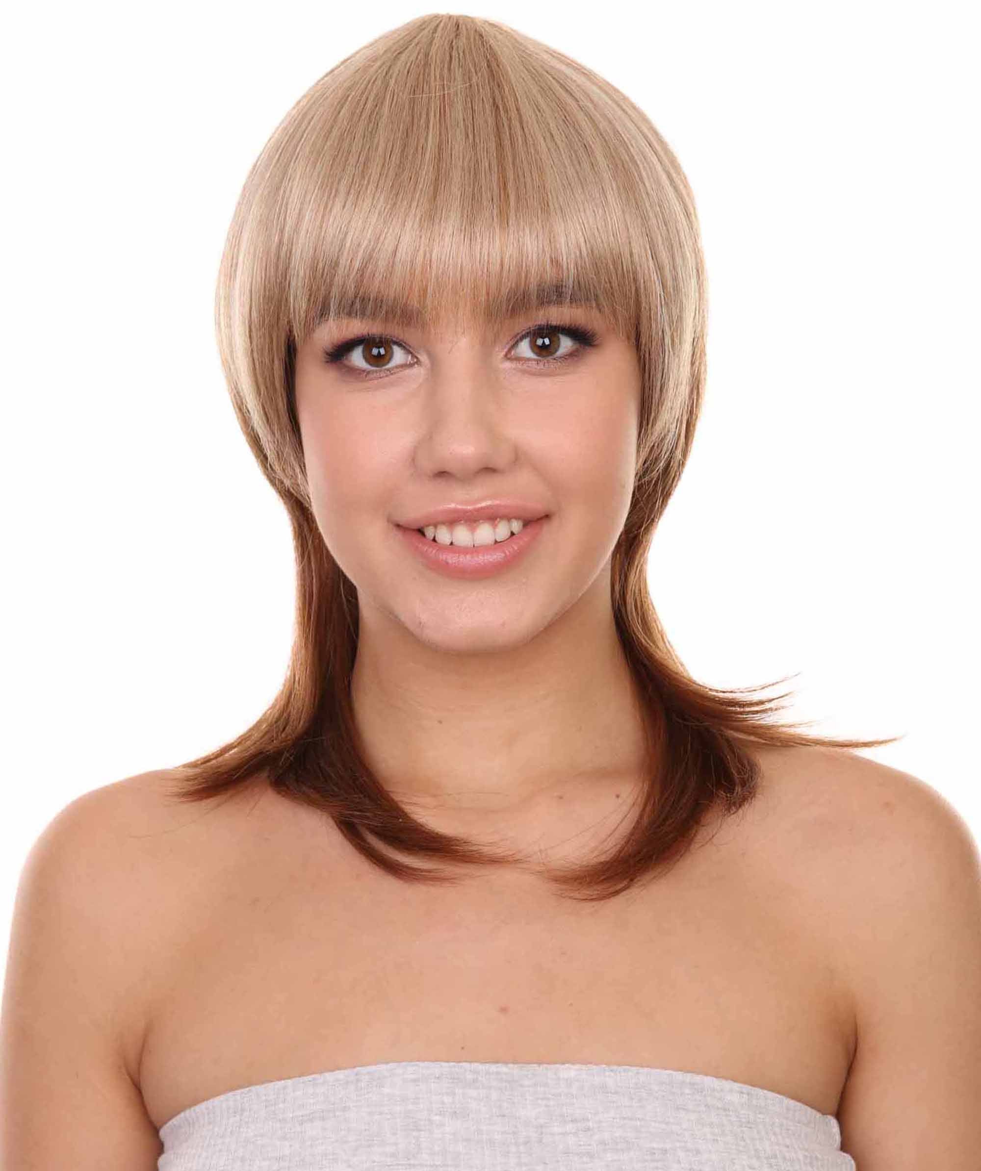 American Actress Mullet Wig - Multicolor / One Size - HalloweenPartyOnline