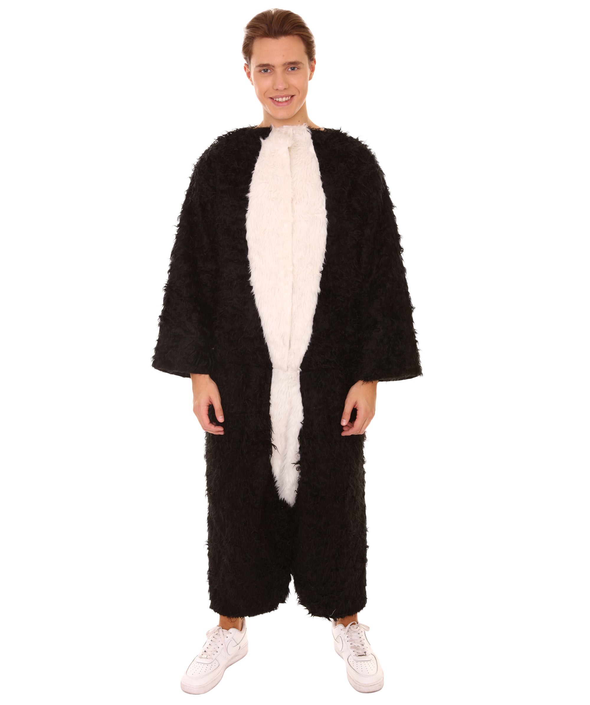 Adult Men's Deluxe Skunk Animal Black Halloween Costume ...