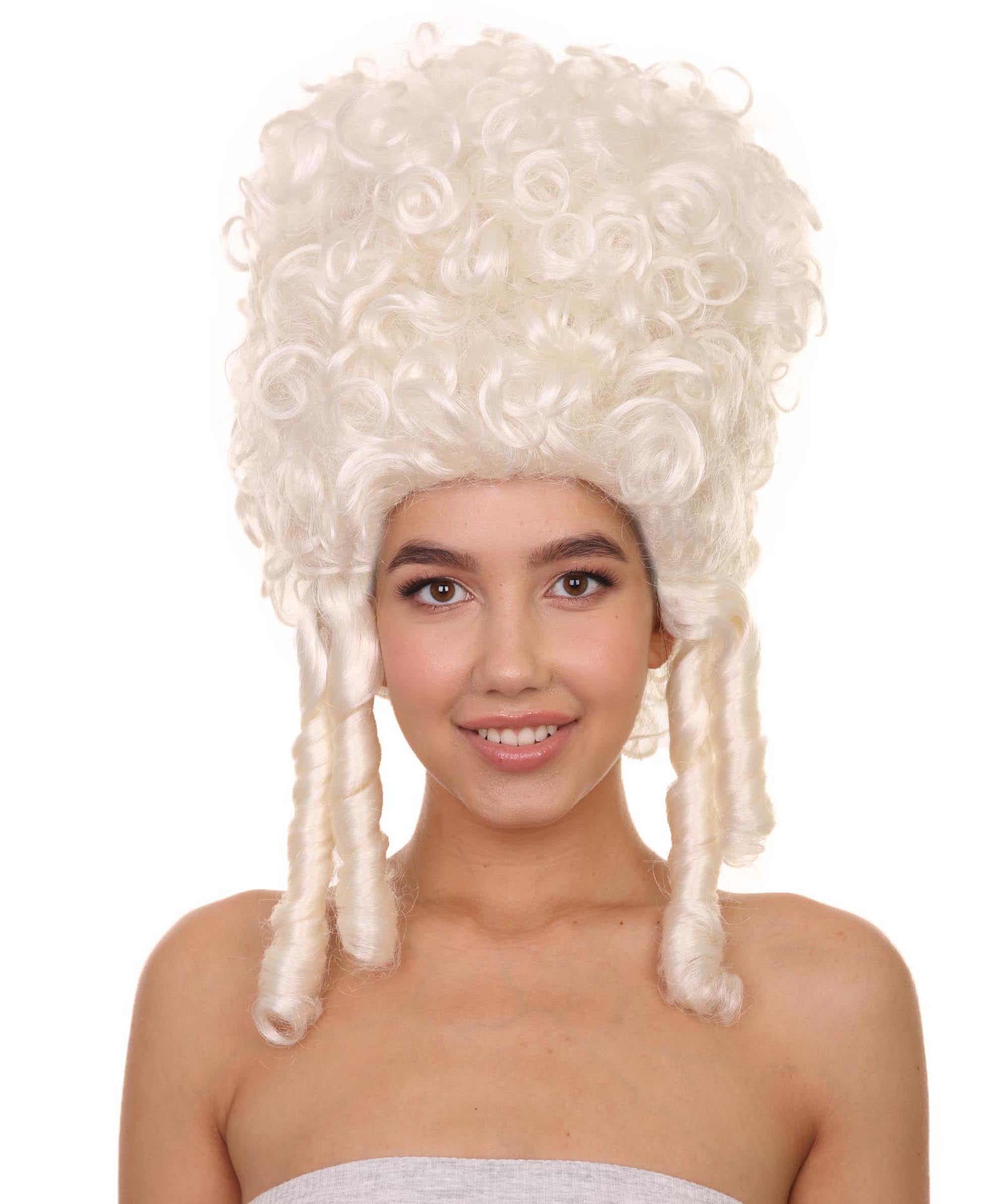 Womens Colonial Lady White Historical Wigs - HalloweenPartyOnline