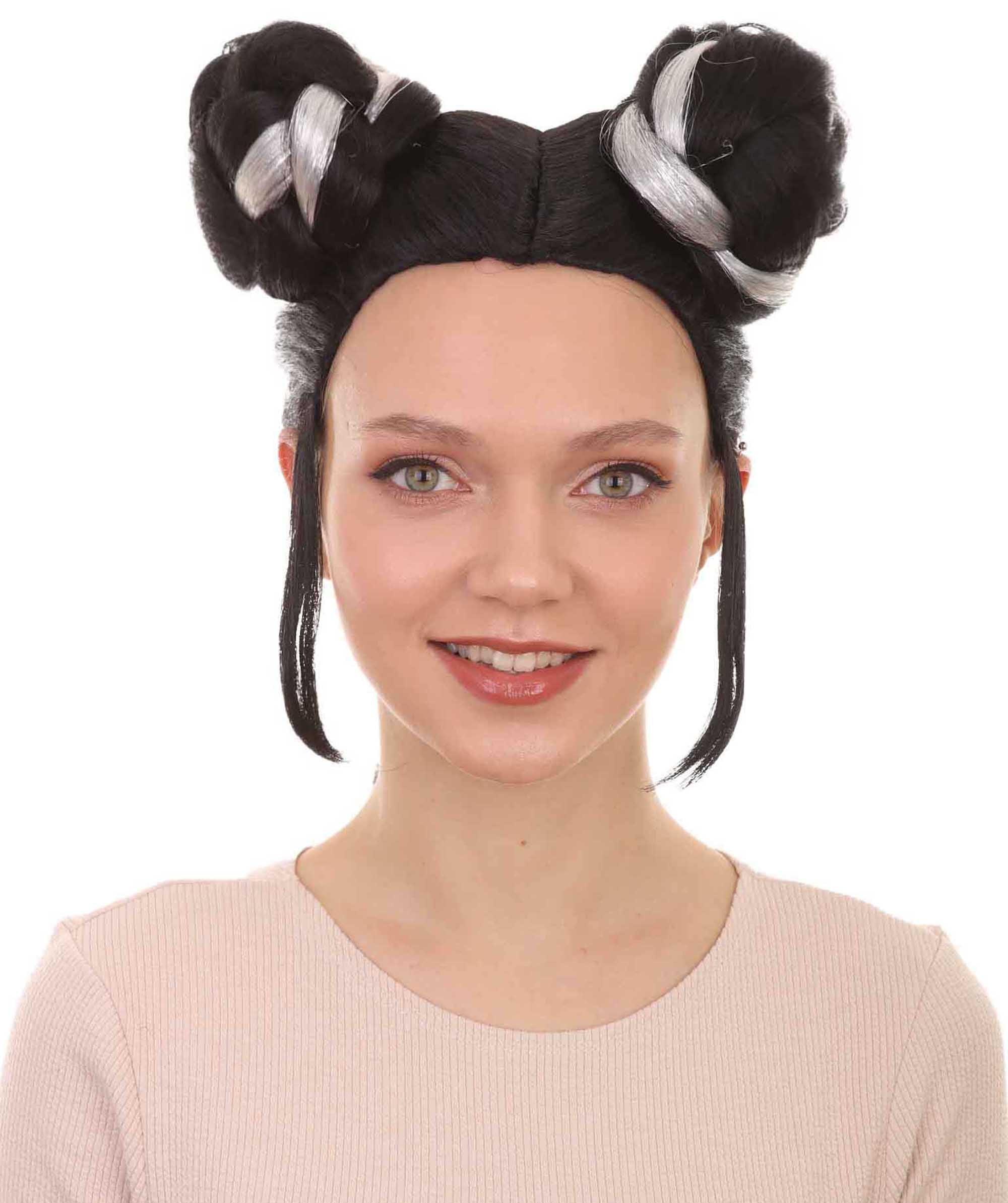 Women's Celebrity Wig | Black and White Singer Bun Wig ...