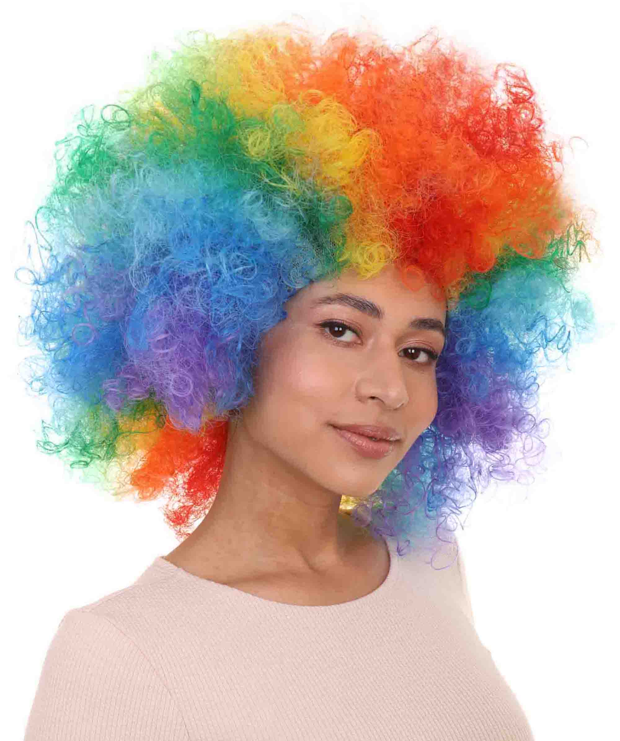 Rainbow Afro Clown Unisex Wig | Colorful LGBT Pride Wig ...