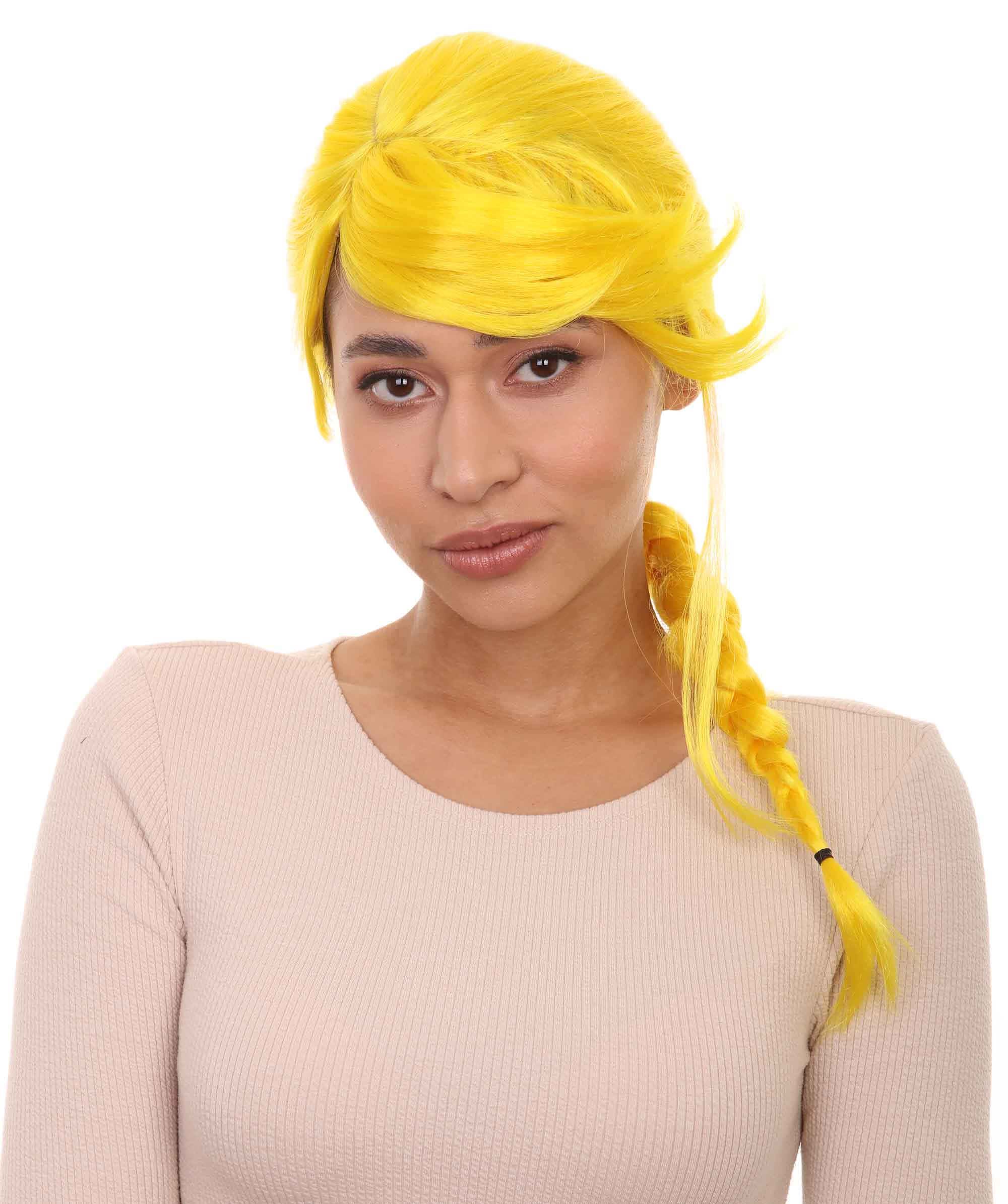 Side Parted Single Braided Wig | - HalloweenPartyOnline