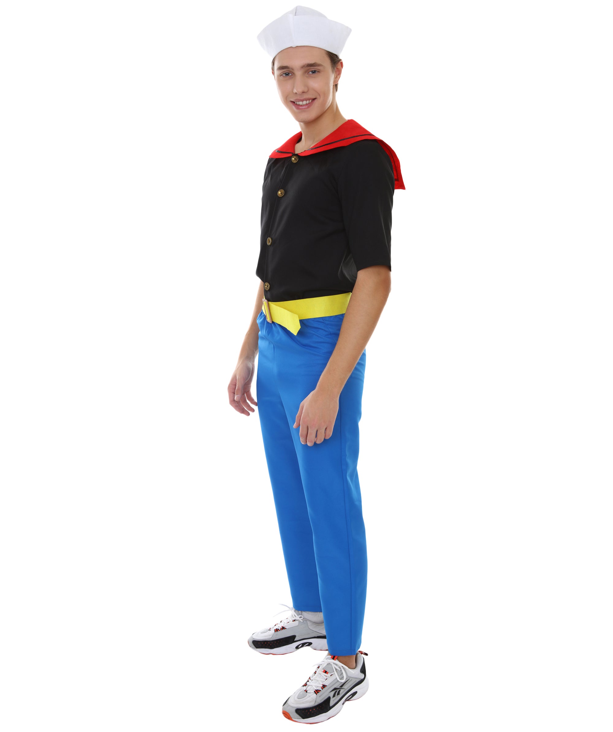 Adult Men's Sailor Man Captain 4 piece Costume | Black and Blue Cospla ...