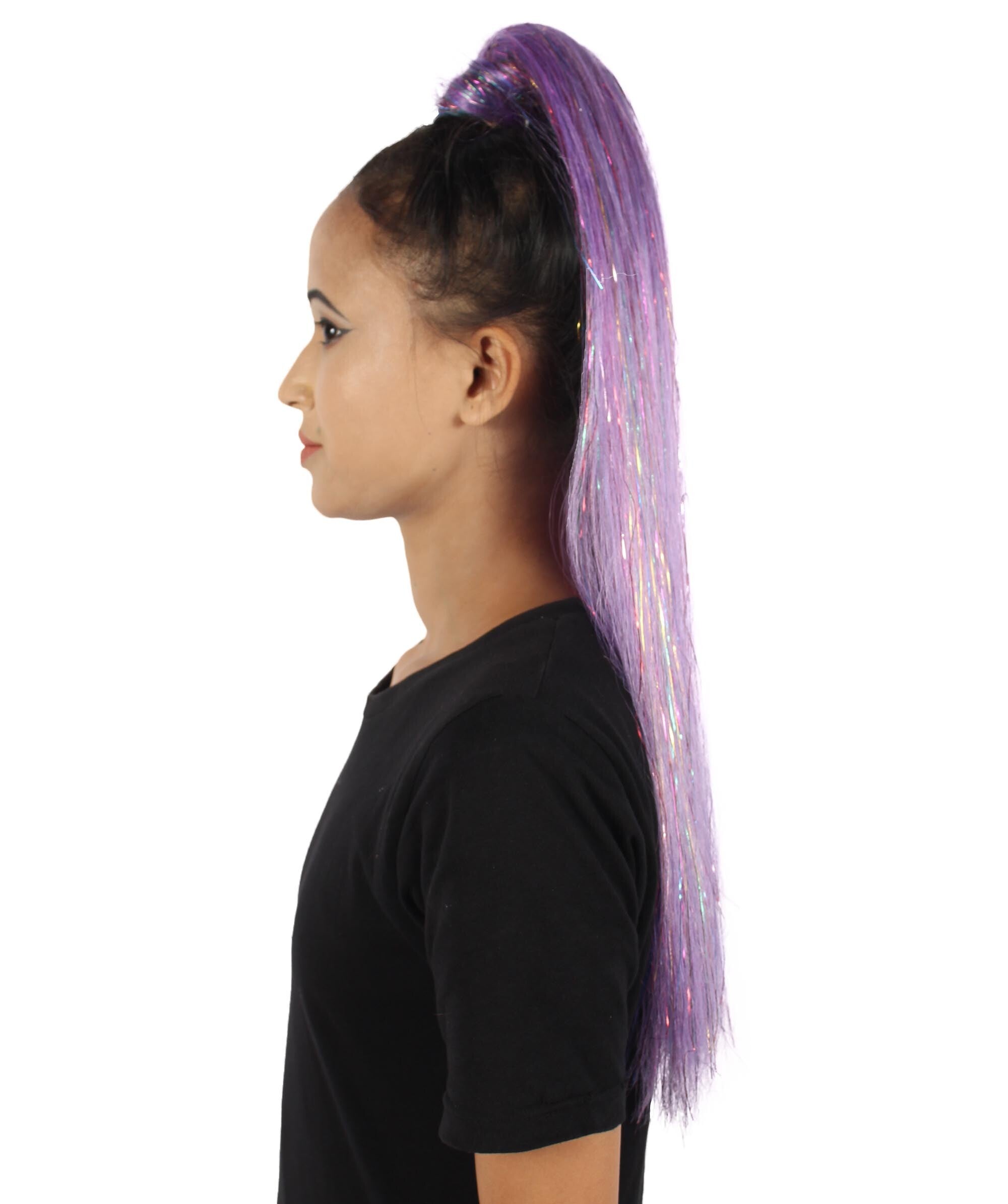 Multi Color Tinsel Ponytail Extensions - HalloweenPartyOnline