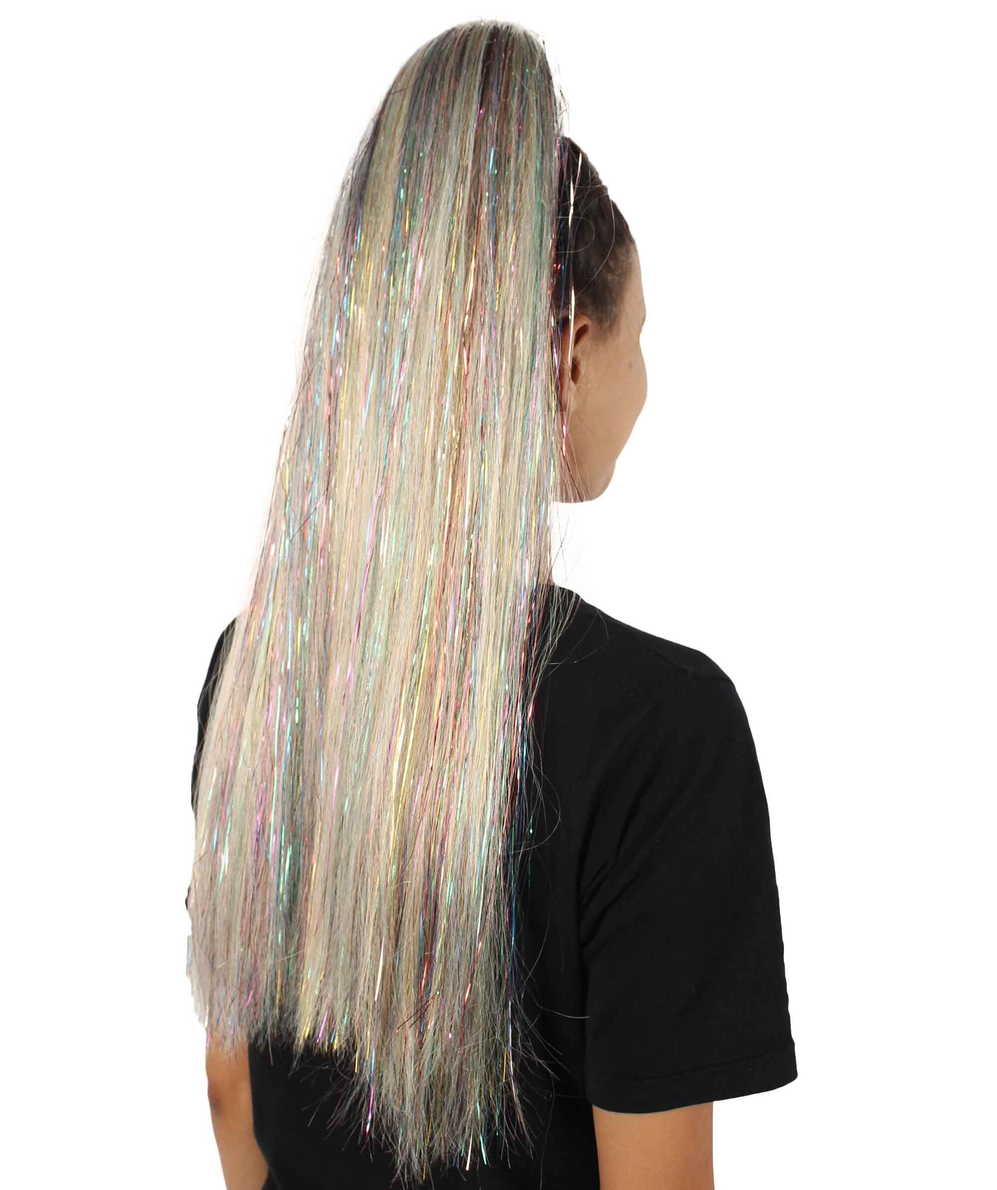 Multi Color Tinsel Ponytail Extensions - HalloweenPartyOnline