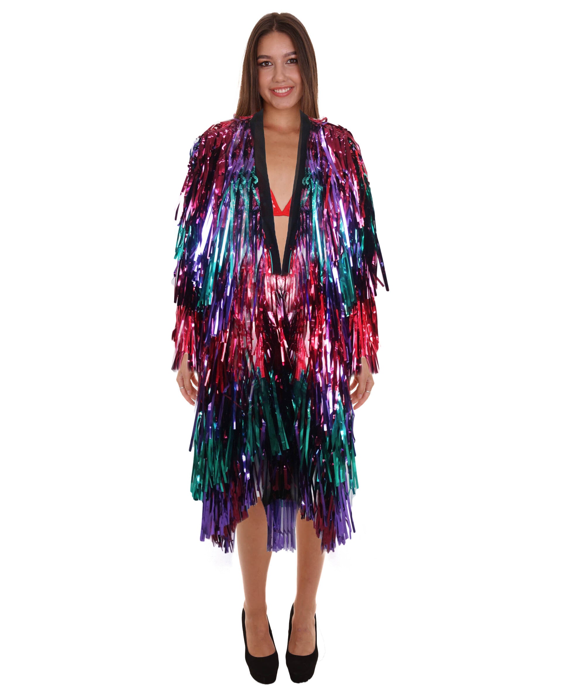 Loose Fit Tinsel Jacket - Small / Multicolor - HalloweenPartyOnline