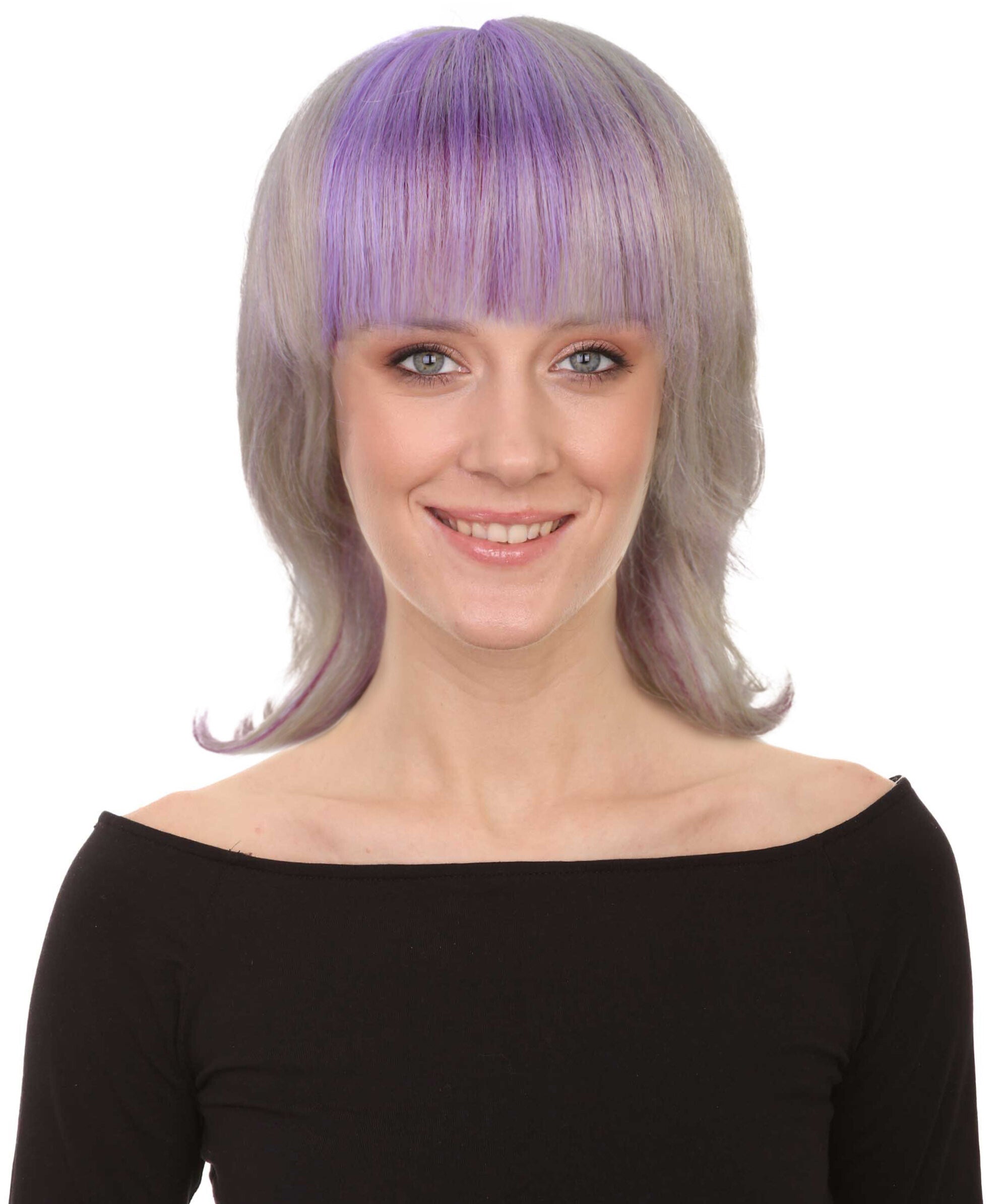 Blonde mix mullet purple wig - One Size / Blonde & Purple ...