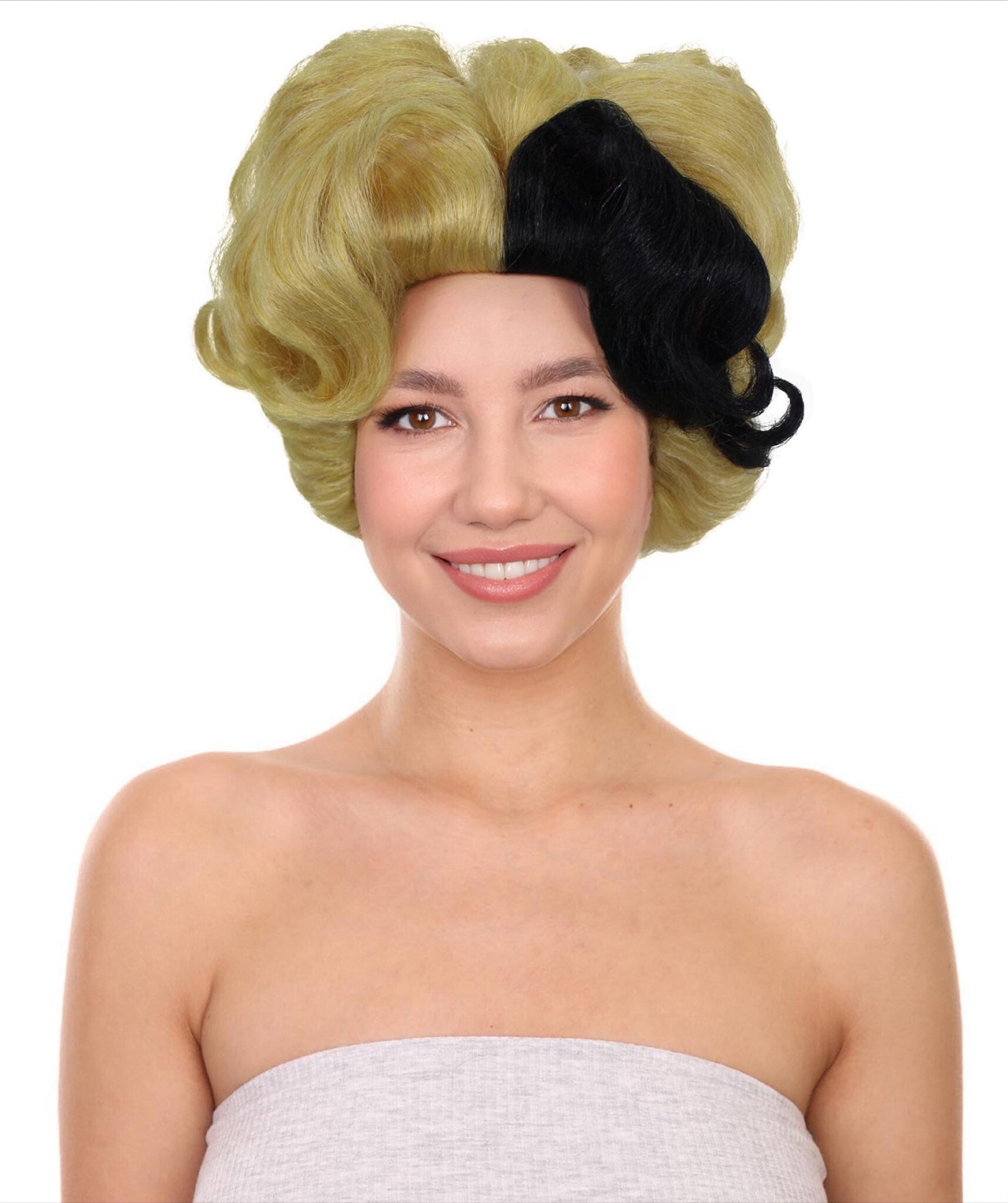 Drag Queen Blonde And Black Wig - HalloweenPartyOnline